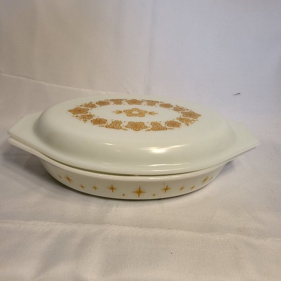Pyrex | Kitchen | Vintage Pyrex Gold Stars Rare 12 Qt Quart Oval ...